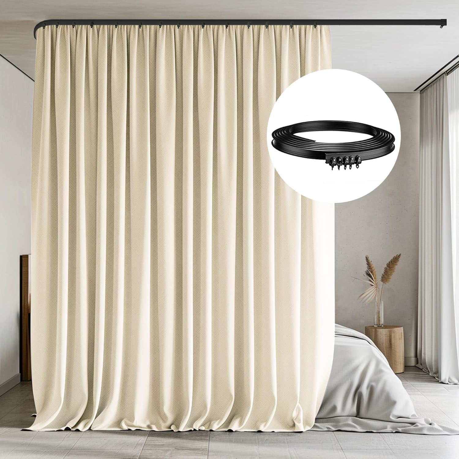 Ceiling Curtain Track Sets Room Divider Curtain Ceiling Track for ...