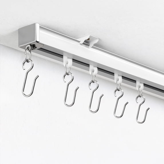 Ceiling Curtain Track System with Wall Mount Silent Curtain Rail for ...