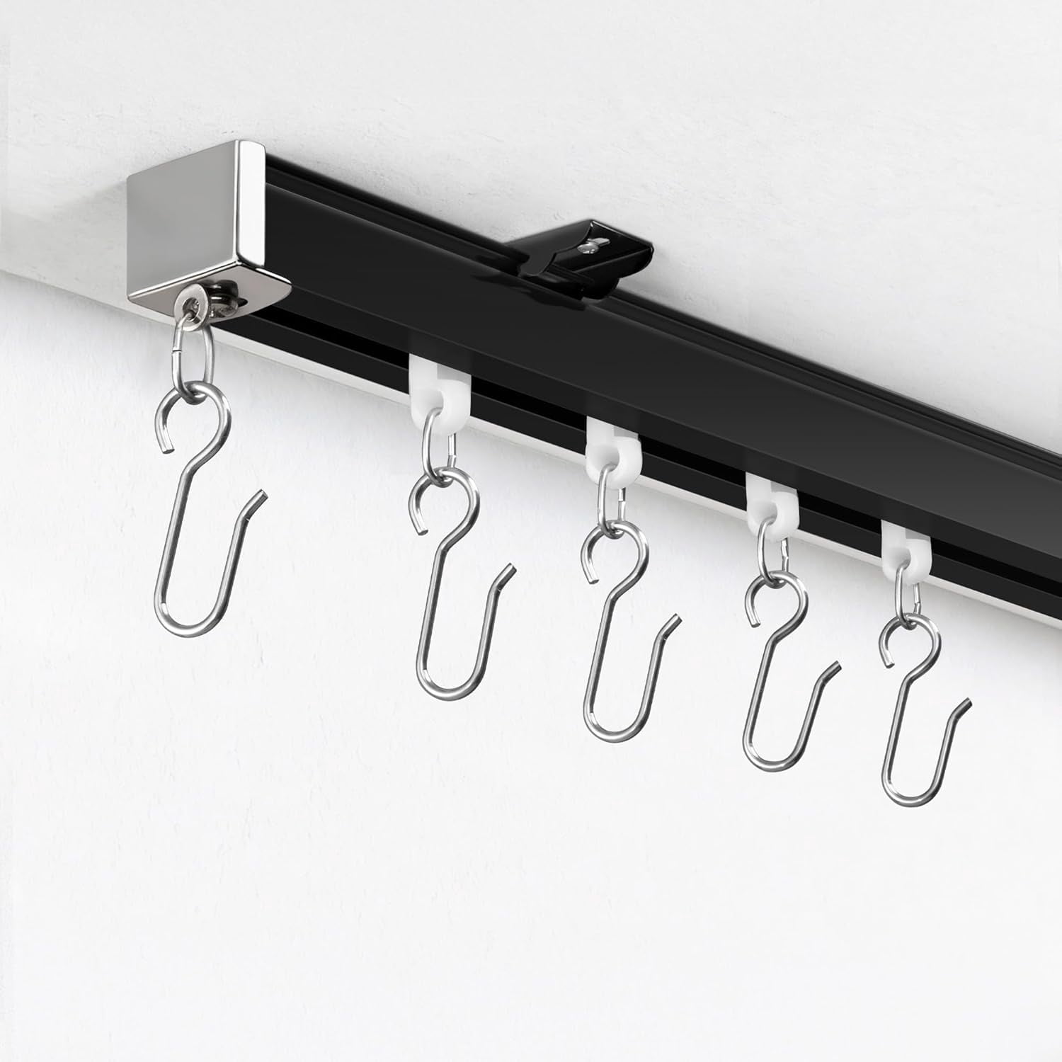 Ceiling Curtain Track System with Wall Mount Silent Curtain Rail for ...