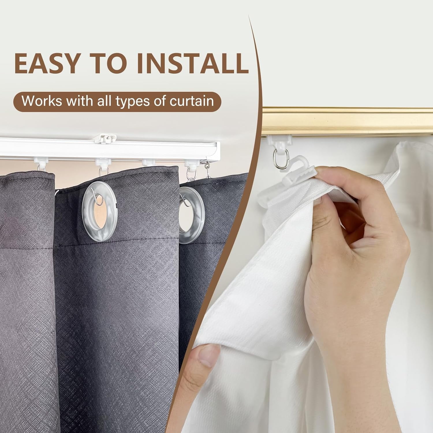 Ceiling Curtain Tracks 9FT,Curtain Track Wall Mount,Ceiling Mounted ...