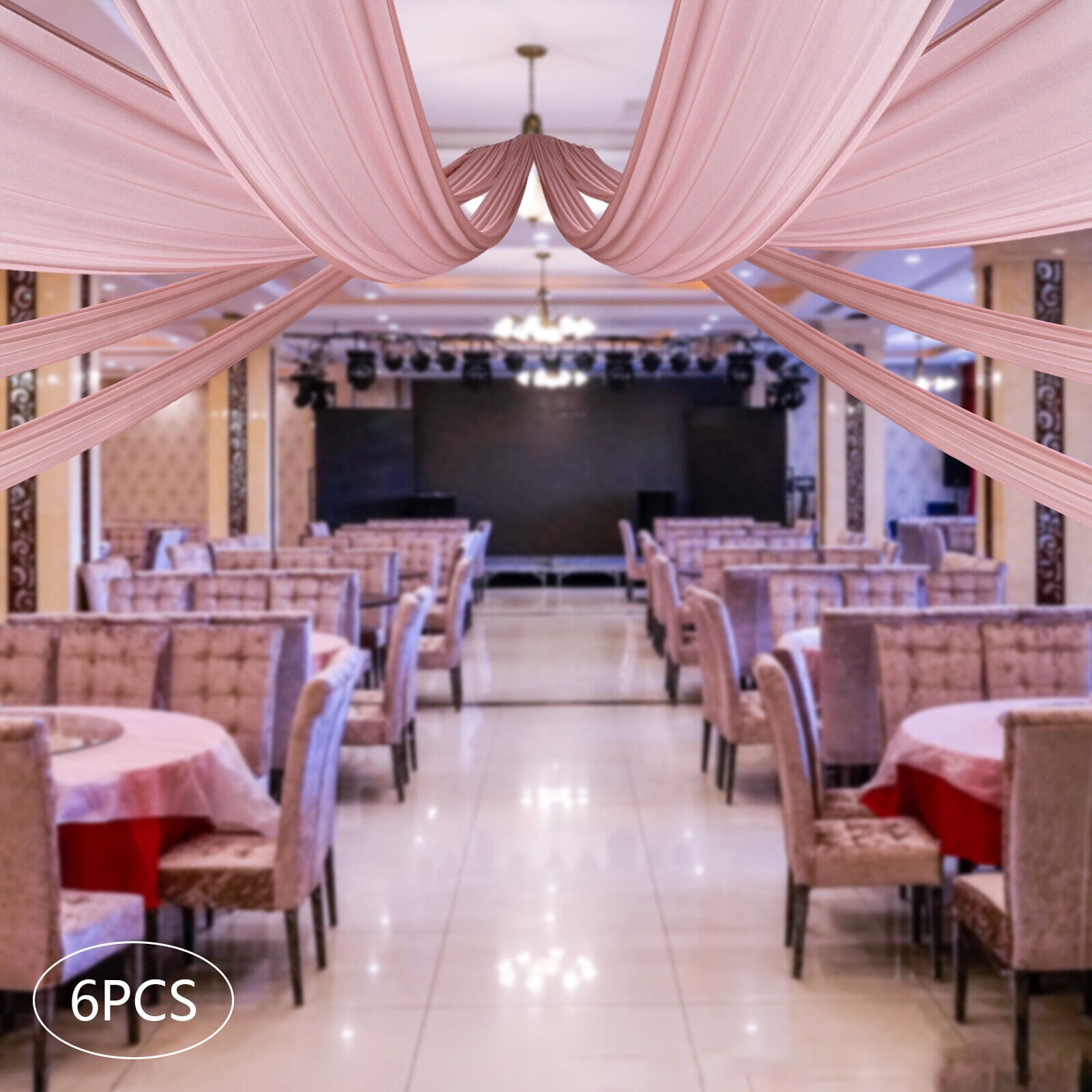 Ceiling Drape for Party Wedding 5x20ft Chiffon Ceiling Curtain Hanging ...