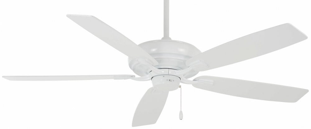 Ceiling Fan 16 Inches Tall By 60 Inches Wide-White Finish-White Blade ...