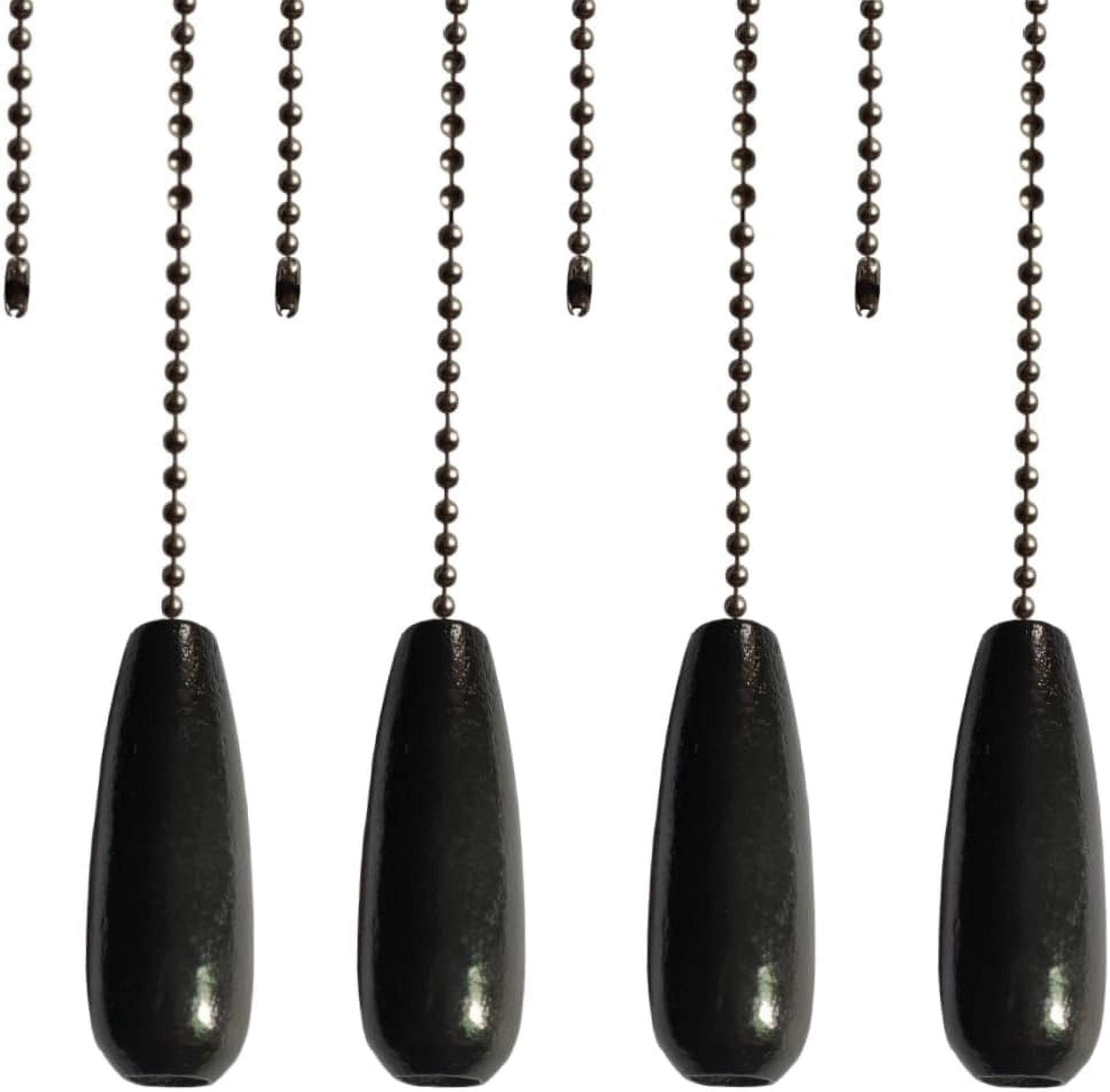 Ceiling Fan Chain Pulls Black Wooden Pull Chain Extension 4 Pcs ...