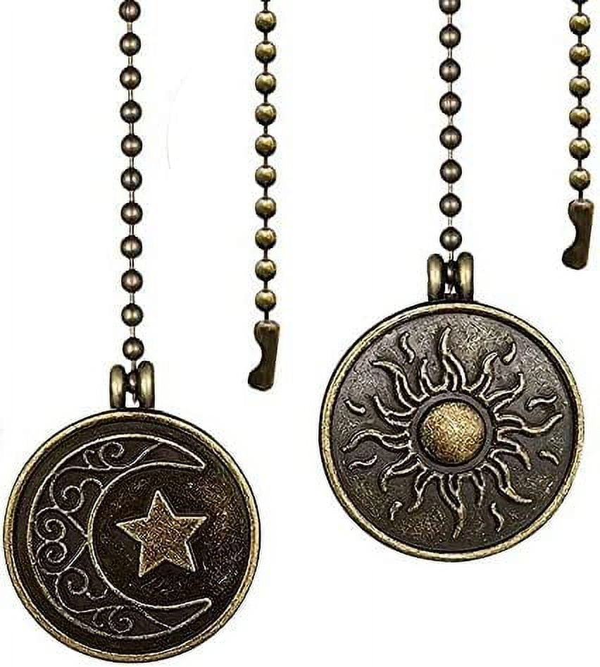 Ceiling Fan Chain Pulls Decorative Extension, 12 Inches Moon And Sun ...