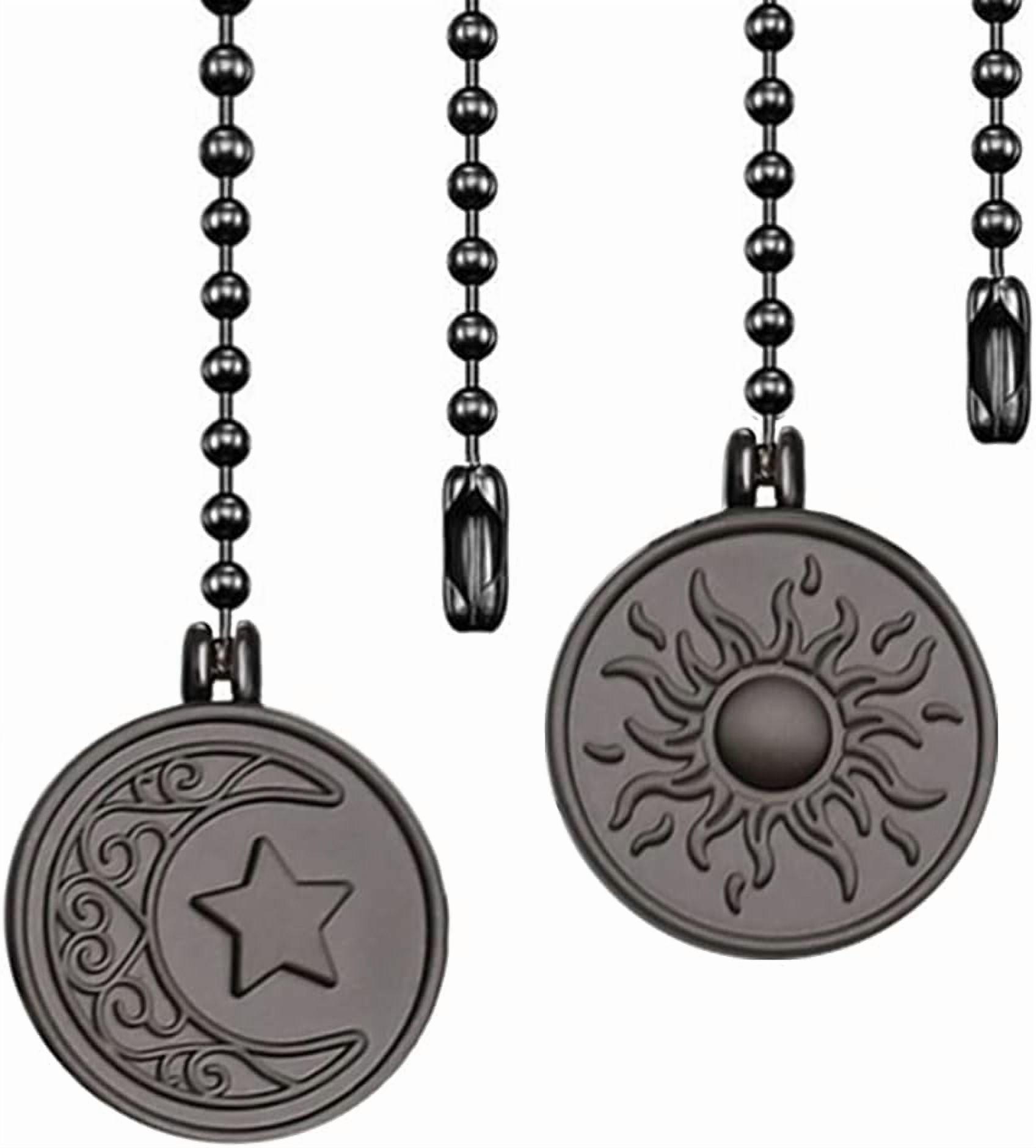 Ceiling Fan Chain Pulls Decorative Extension, 12 Inches Moon And Sun ...