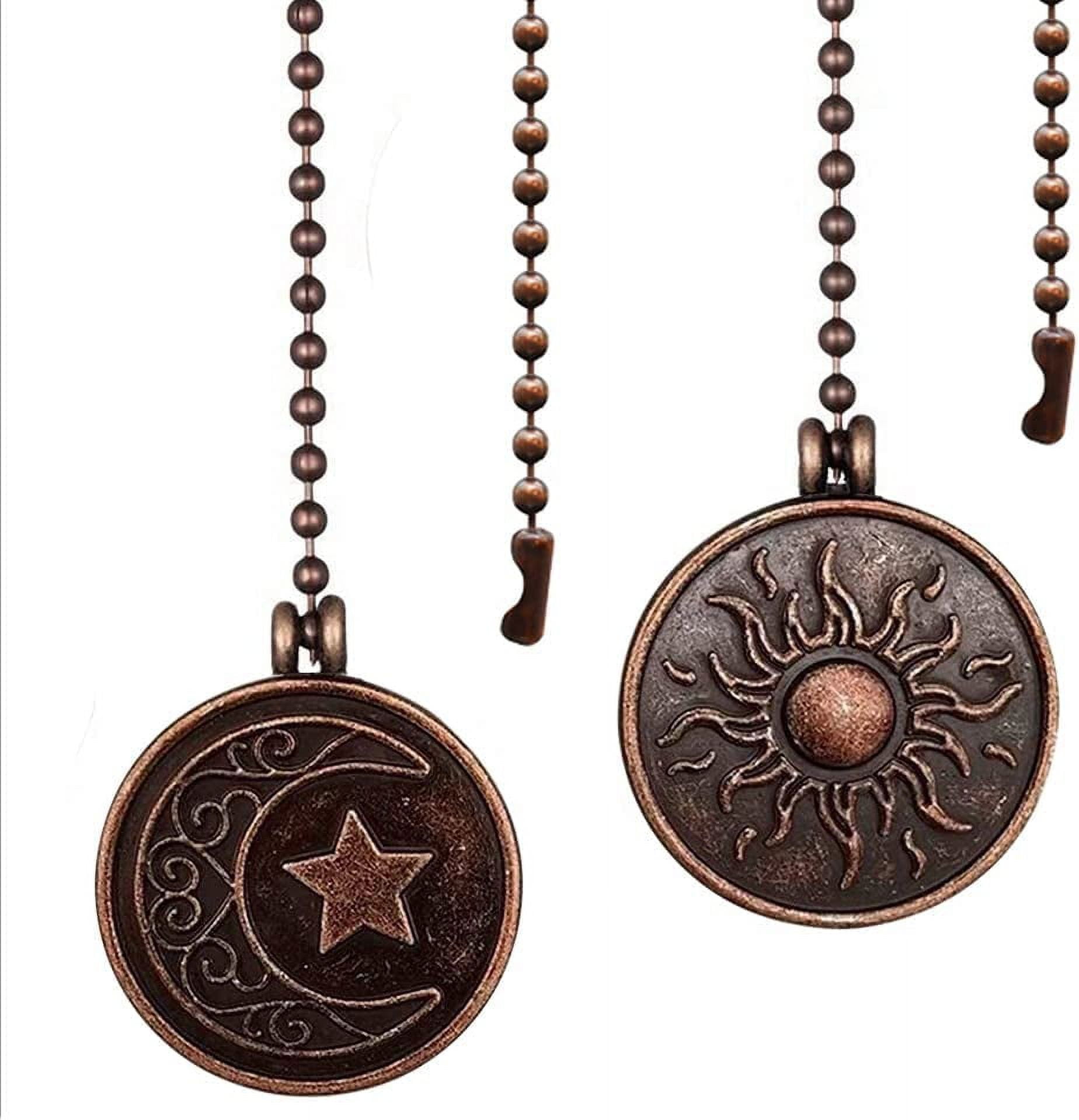 Ceiling Fan Chain Pulls Decorative Extension, 12 Inches Moon And Sun ...