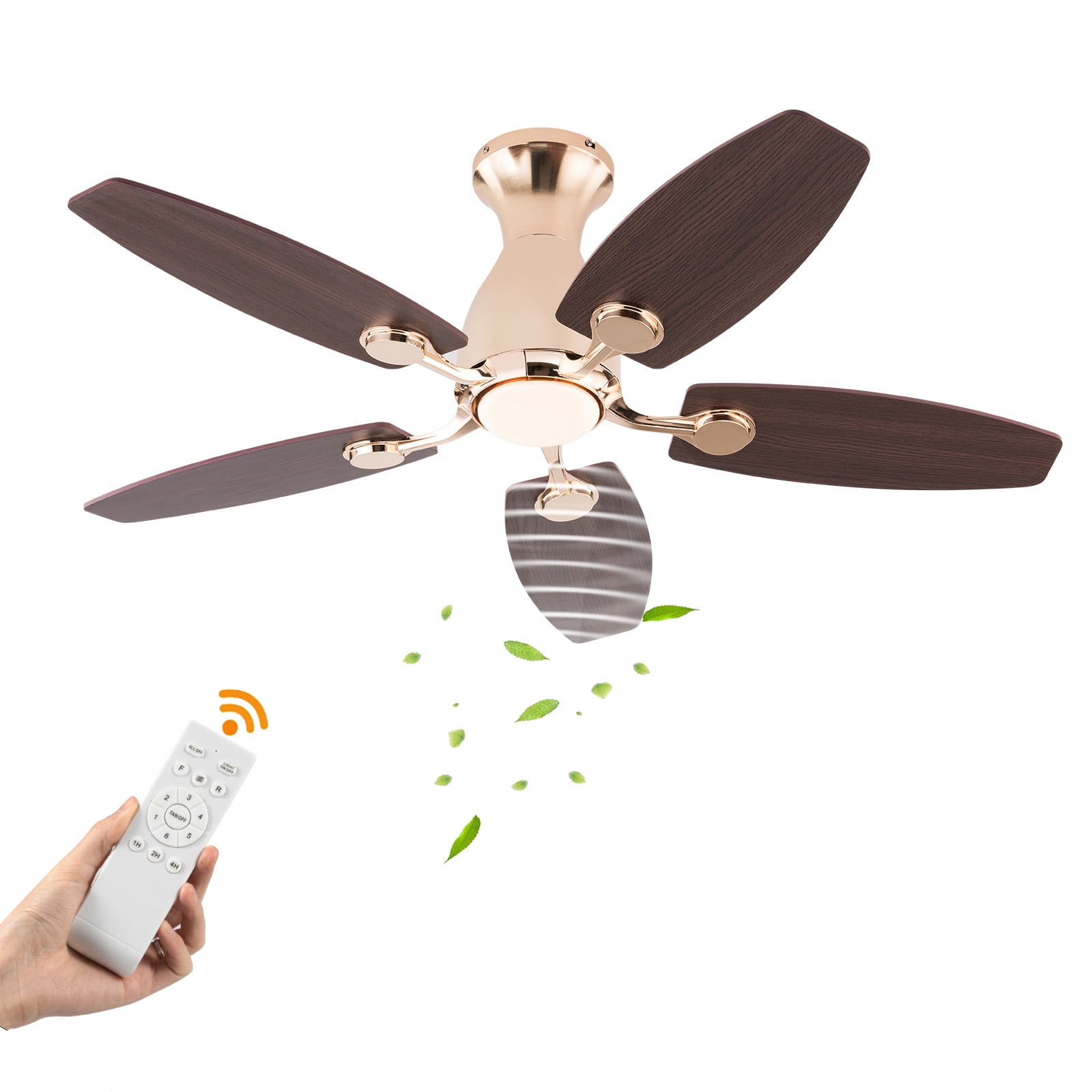 Ceiling Fan Chandelier with LED Light, Remote Control, Adjustable Wind ...