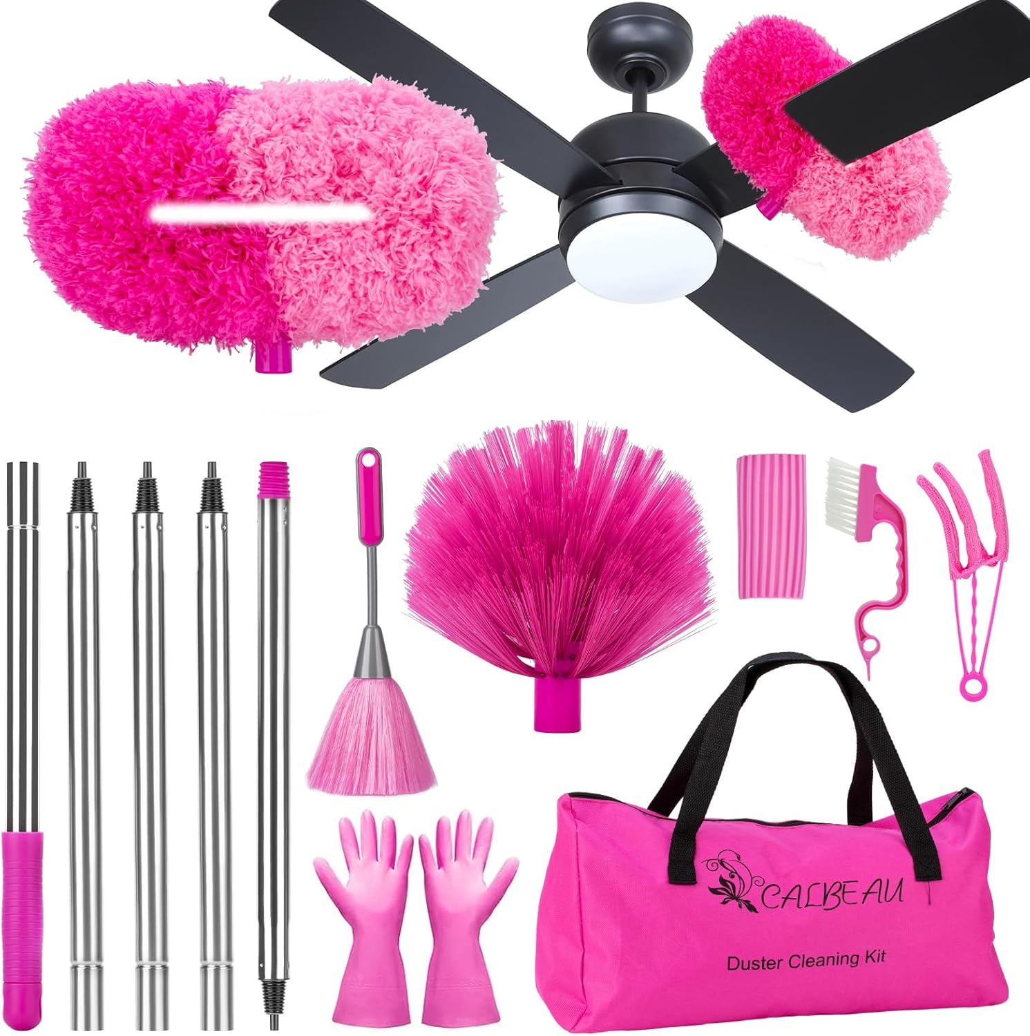 Ceiling Fan Cleaner Duster with 60 inch Extension Pole, Dusters for ...