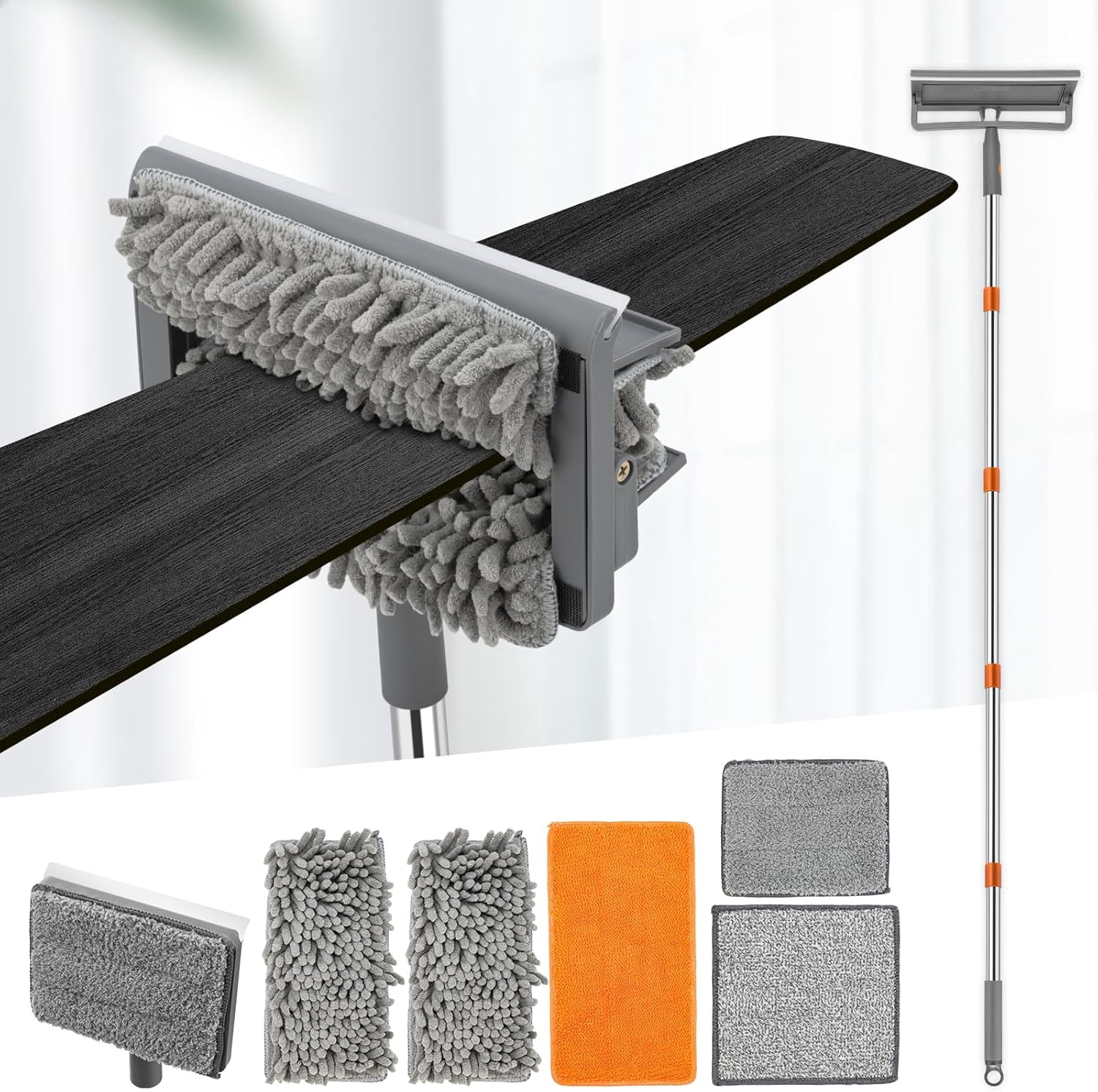 Ceiling Fan Cleaner Duster with 84'' Extension Pole, Baseboard Cleaner ...