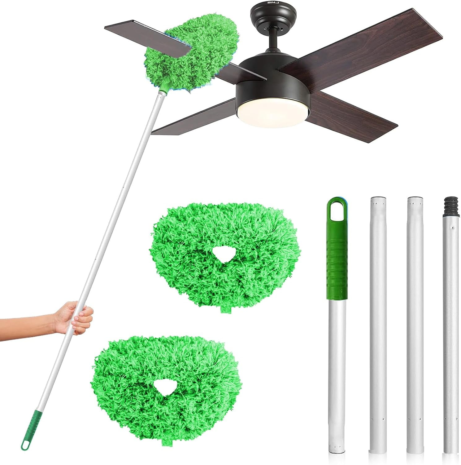 Ceiling Fan Cleaner Duster, Reusable Microfiber Duster with Extension ...