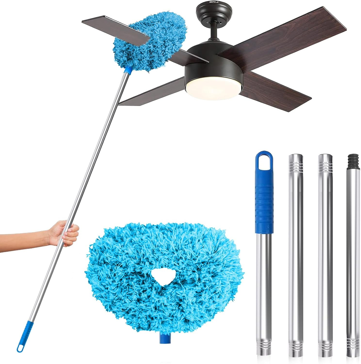 Ceiling Fan Cleaner Duster, Reusable Microfiber Duster with Extension ...