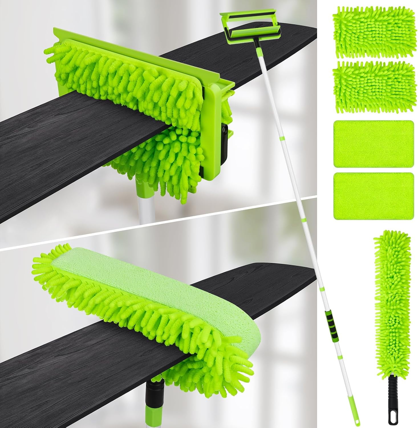 Ceiling Fan Cleaner Duster with 75'' Extension Pole, Flexible High ...
