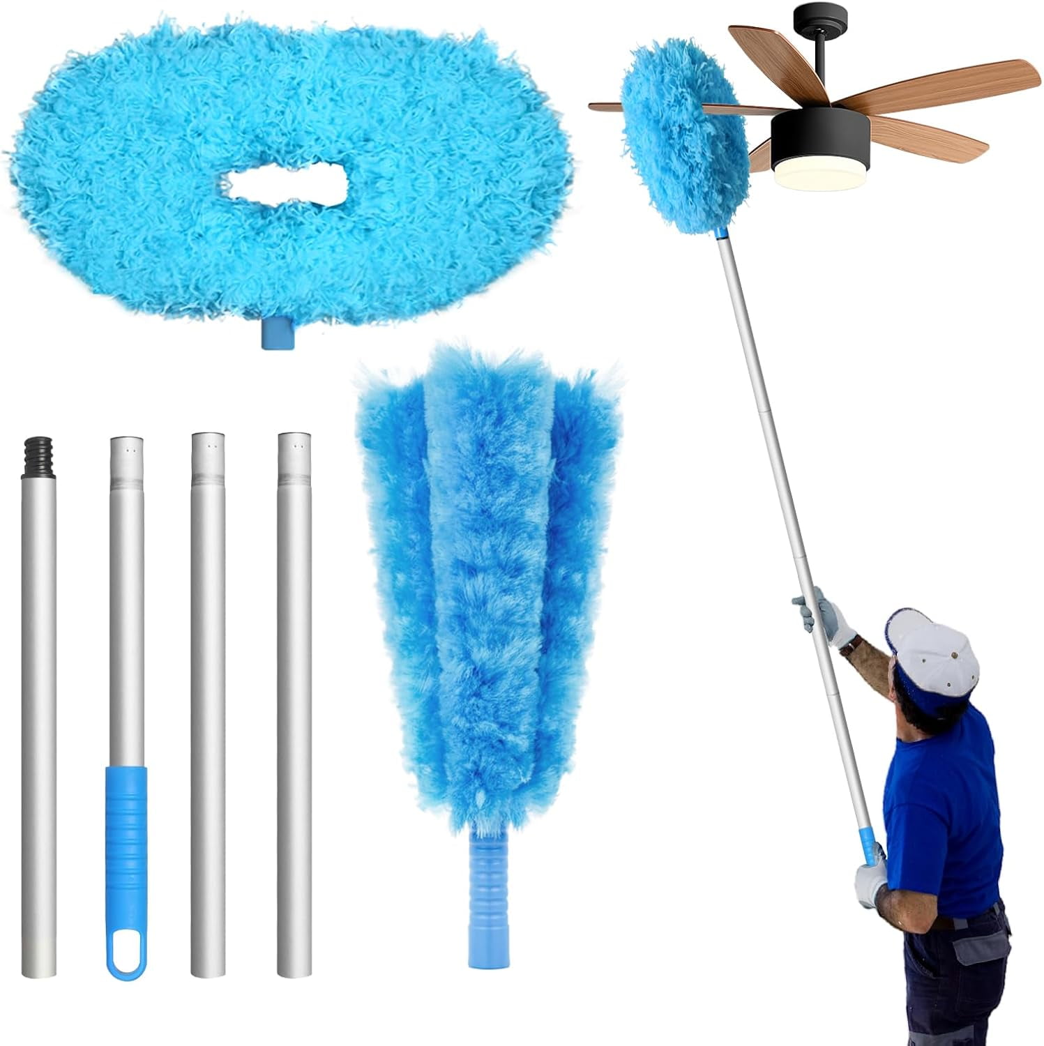 Ceiling Fan Cleaner Duster with Extension Pole, Feather Dusters for ...