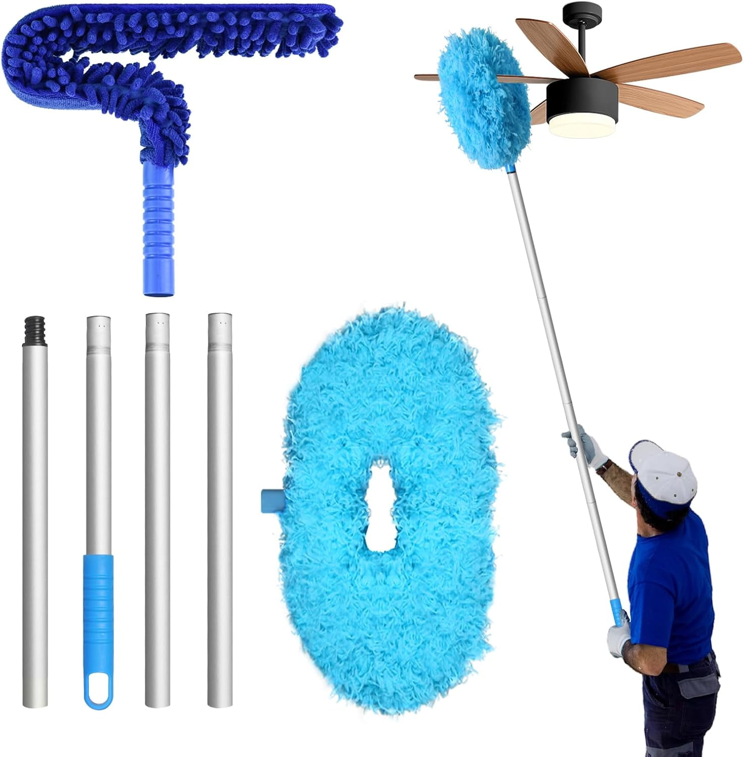 Ceiling Fan Cleaner Duster with Extension Pole, Feather Dusters for ...
