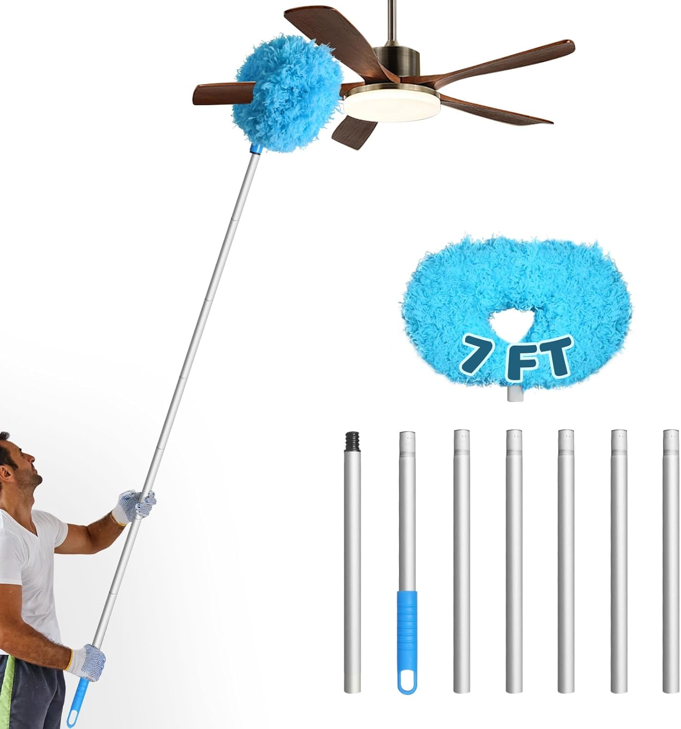 Ceiling Fan Cleaner Duster with Extension Pole, Feather Dusters for ...