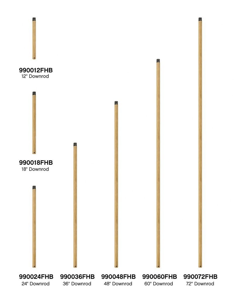 Ceiling Fan Down-Rod-48 Inch Down Rod Length-Heritage Brass Finish ...