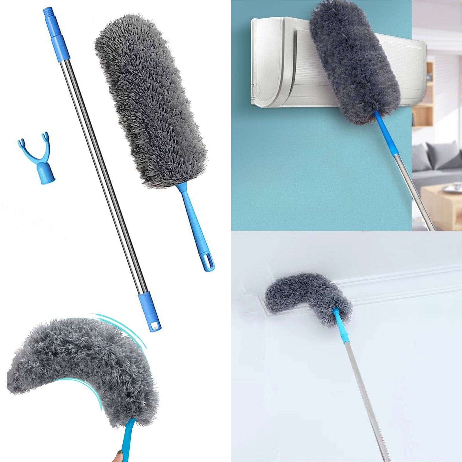 Ceiling Fan Duster With Extension Rod, Corner Brush Cleaning, Maximum ...
