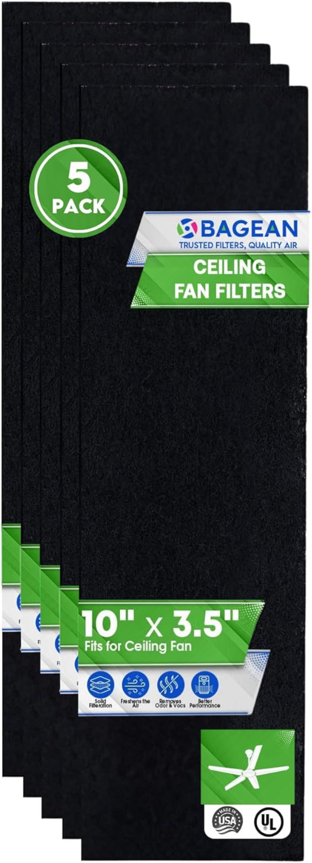 Ceiling Fan Filters for Blades - Coconut Shell Activated Carbon ...