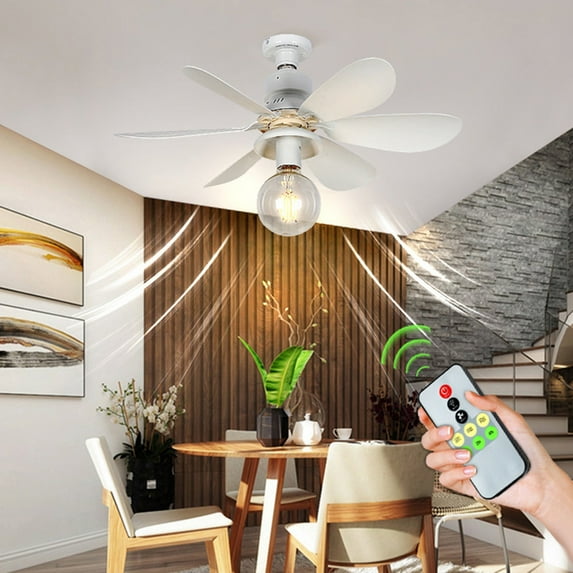 Ceiling Fan Led Lamp E27 Base 52cm Socket Fan Lamp Remote Control ...