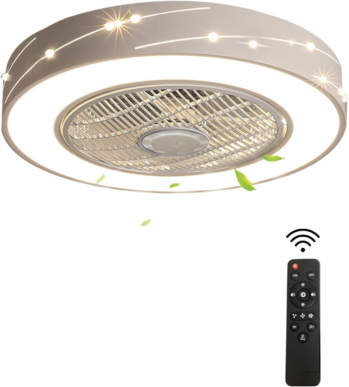 Ceiling Fan with Light,22 inch LED Fully Dimmable Lighting Modes with ...