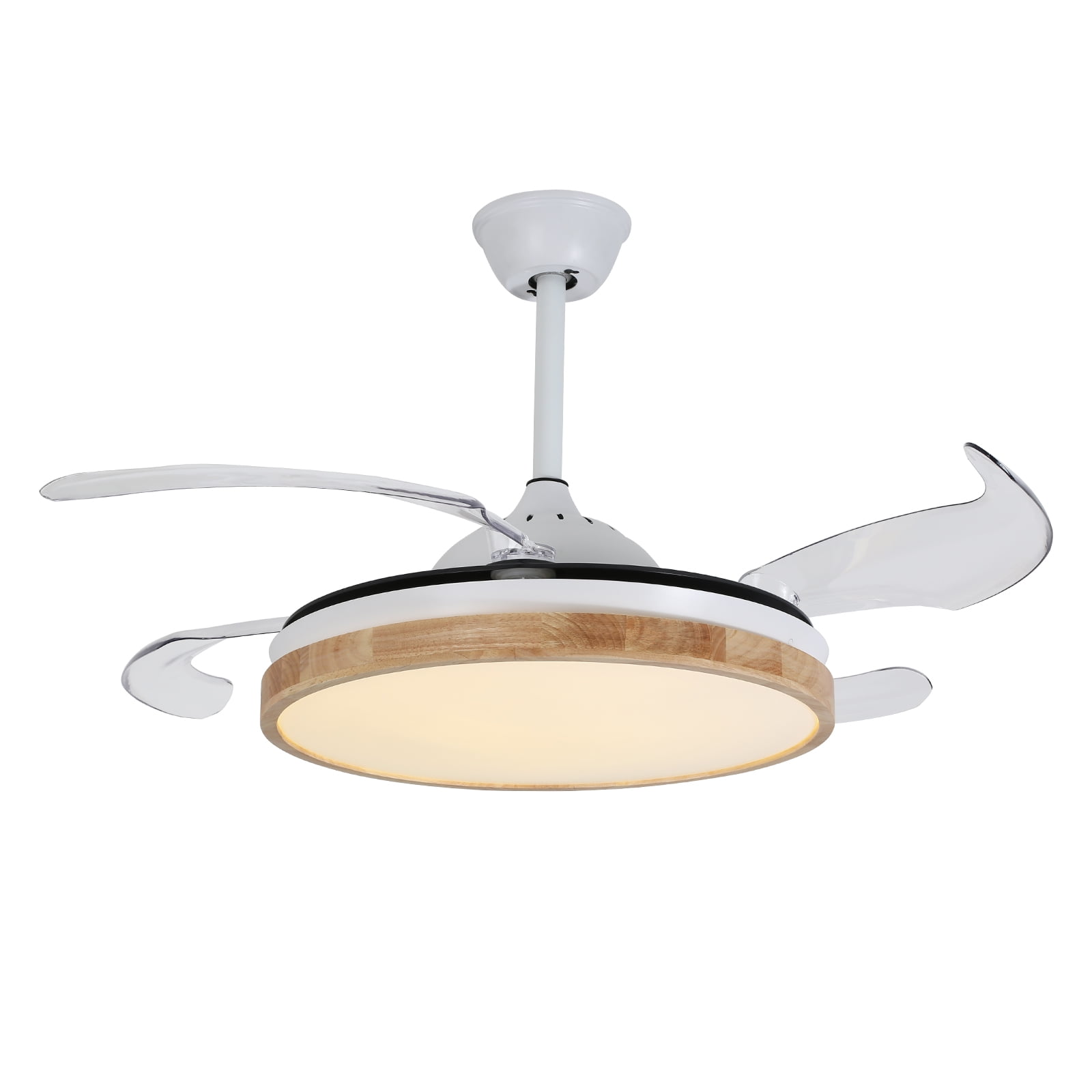 Ceiling Fan Light with 4 ABS Blades, 6 Speed Settings, Remote Control ...
