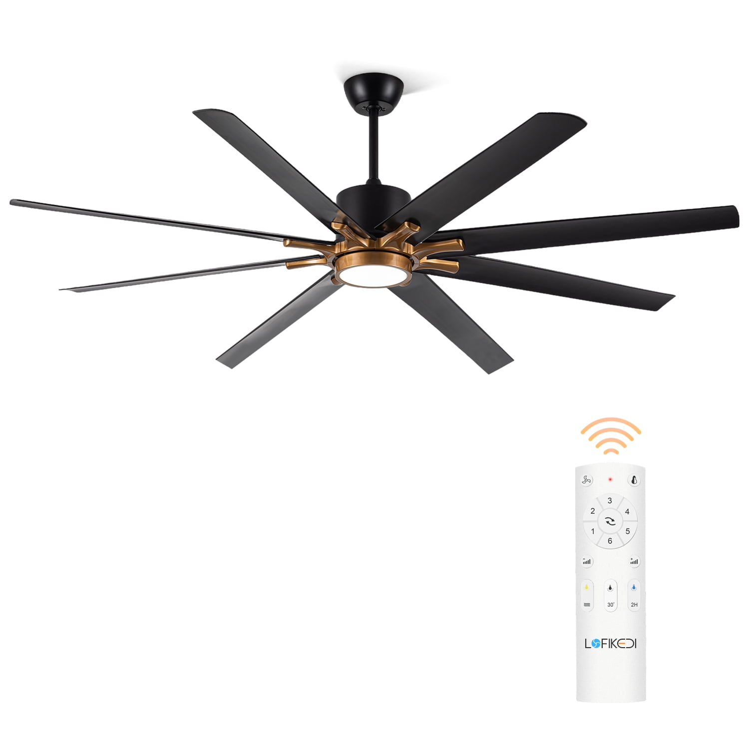 Ceiling Fan with Light, 72 inch Ceiling Fan with Remote Control and ...