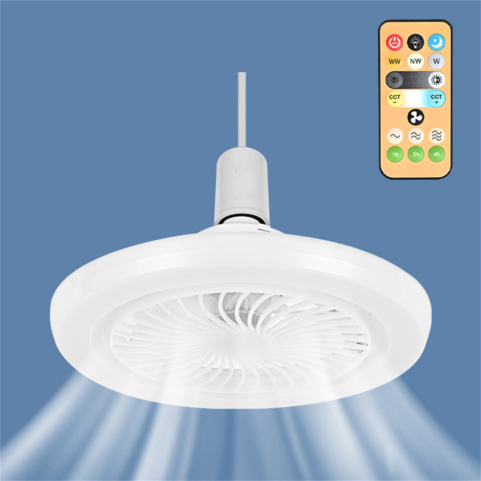 Ceiling Fan with Light for Bedroom 3 Colors Enclosed Ceiling Fans with ...