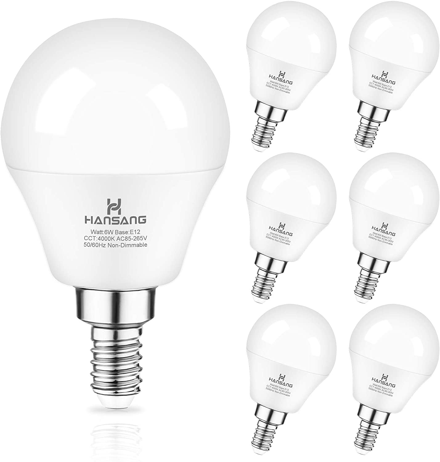 Ceiling Fan Light Bulb E12 LED Bulb 4000K Natural Daylight Candelabra ...