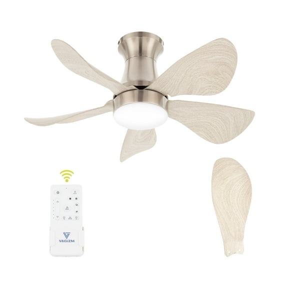 Efficient 42 Inch Flush Mount Ceiling Fan With LED Light 22W And Remote ...