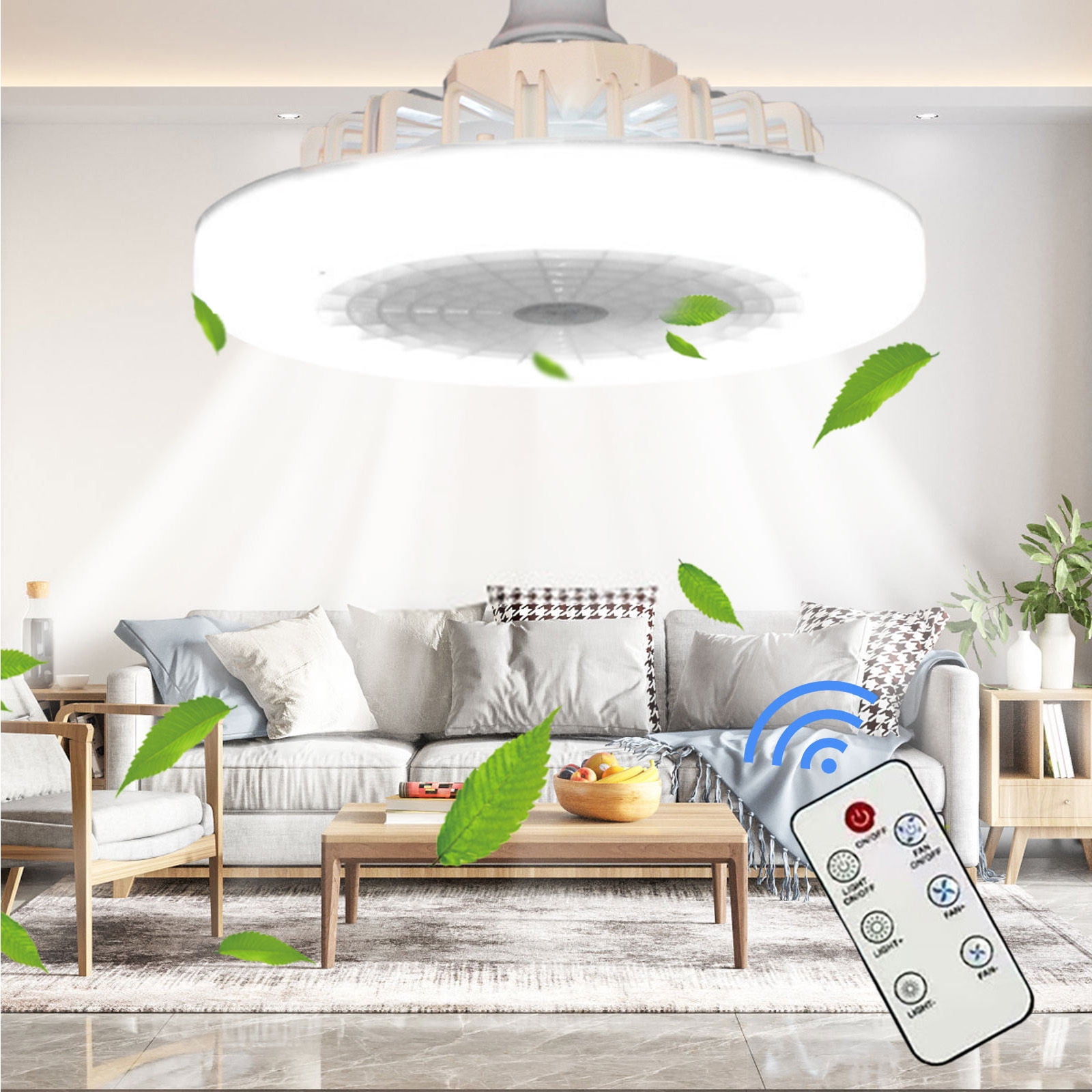Ceiling Fan with Light Ceiling Fan Indoor Enclosed with Light ...