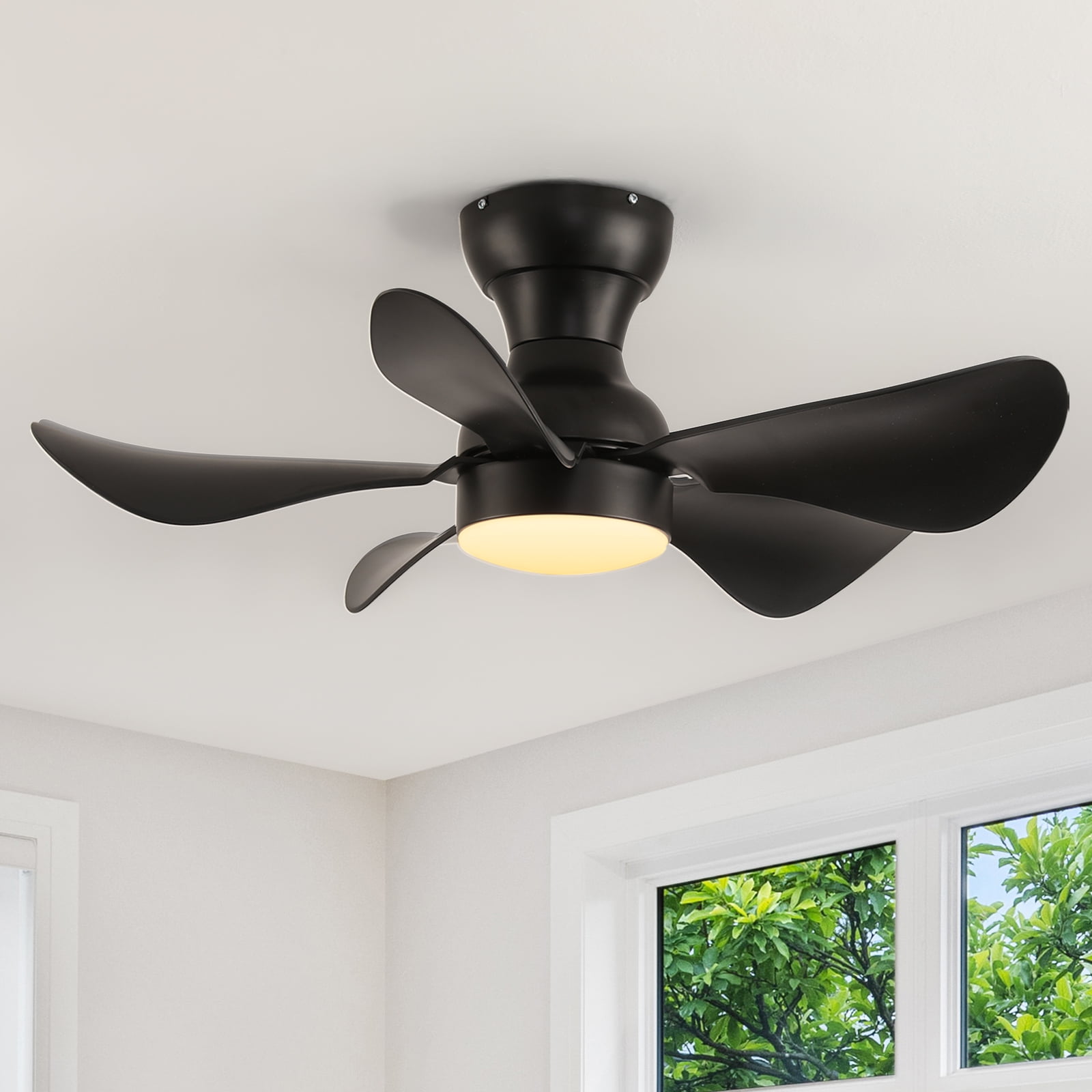Ceiling Fan with Light and Remote, 30 Inch Indoor Outdoor Ceiling Fans ...