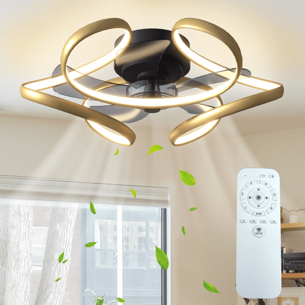 Ceiling Fan with Light Remote Low Profile Ceiling Fan 6 Speeds 3 Colors ...