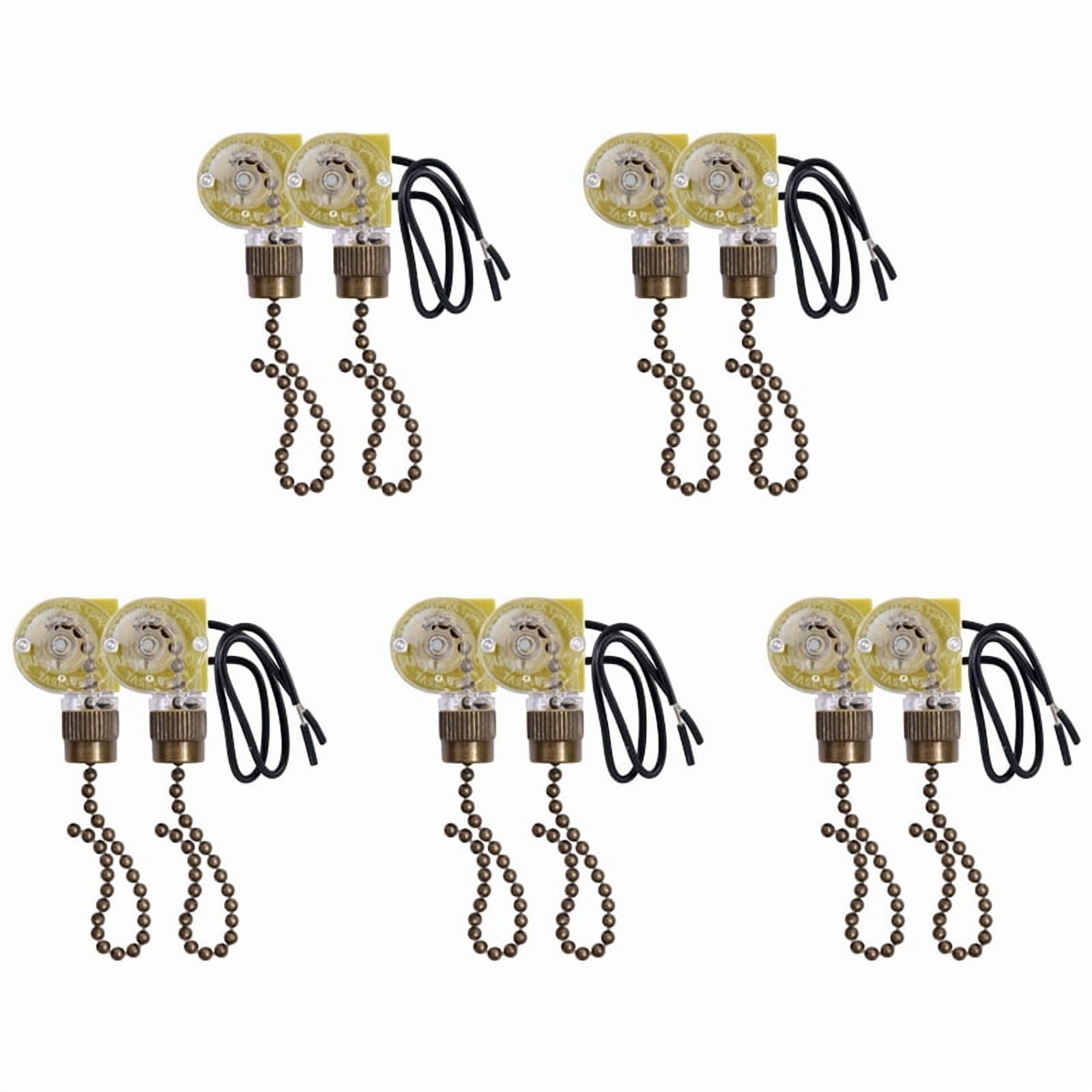 Ceiling Fan Light Switch ZE-109 Two-Wire Light Switch with Pull Cords ...