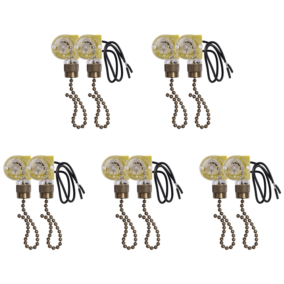 Ceiling Fan Light Switch ZE-109 Two-Wire Light Switch with Pull Cords ...