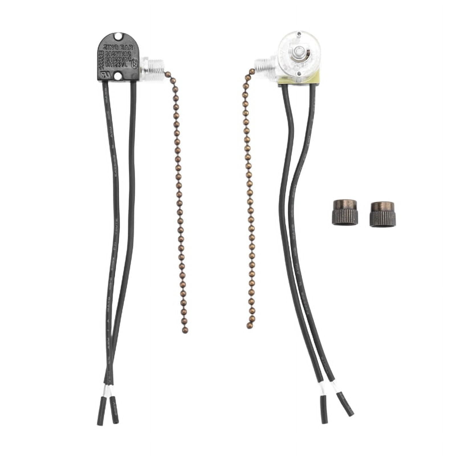 Ceiling Fan Light Switch ZE-109 Two-Wire Light Switch with Pull Cords ...