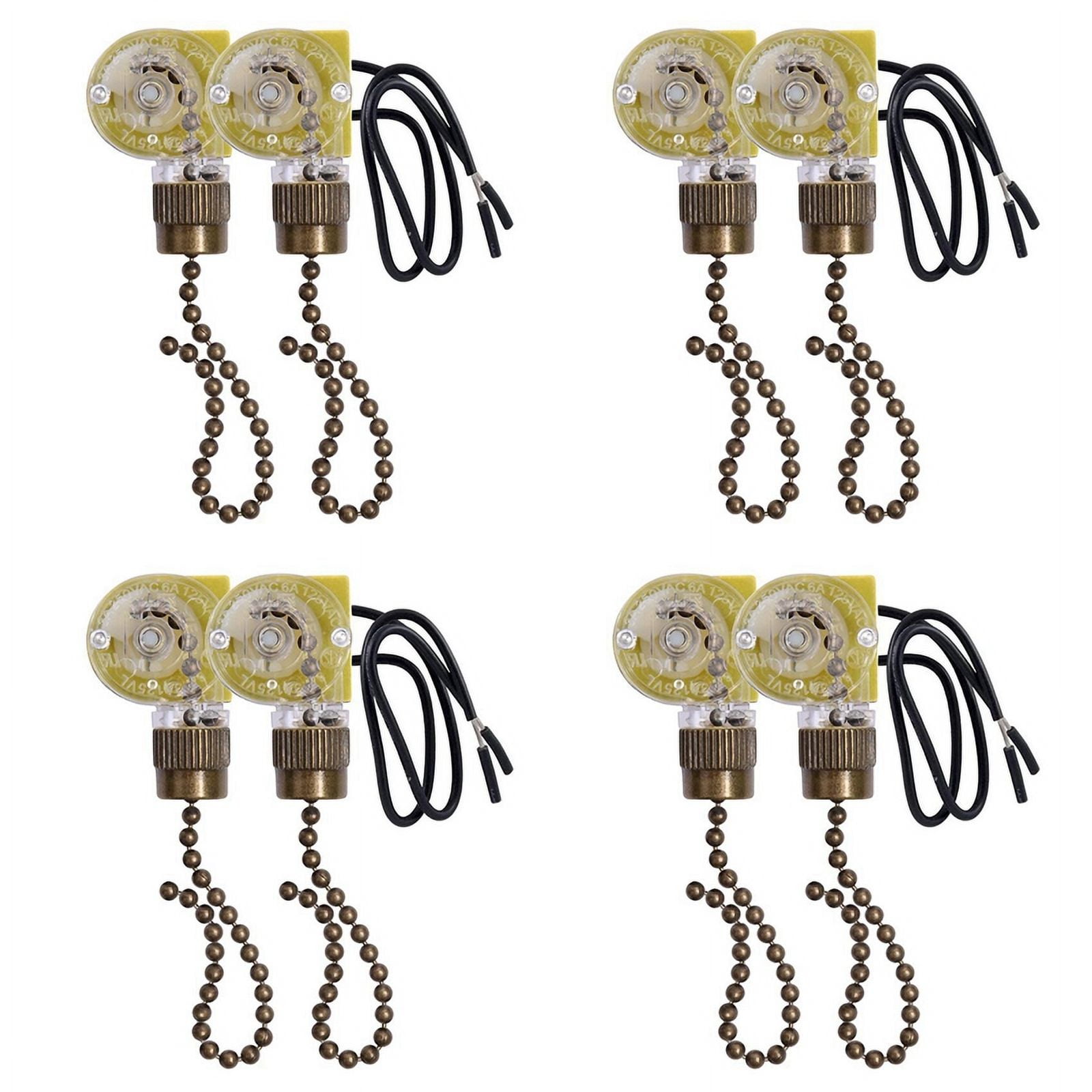 Ceiling Fan Light Switch ZE-109 Two-Wire Light Switch with Pull Cords ...