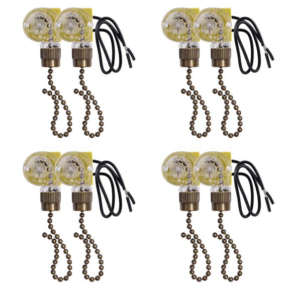Ceiling Fan Light Switch ZE-109 Two-Wire Light Switch with Pull Cords ...