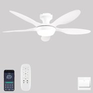 18in Bladeless Ceiling Fan, APP & Remote Control, 3-Color Light, 6 ...