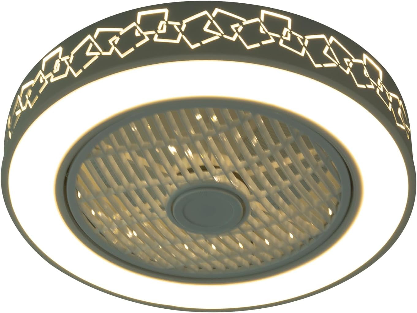 Ceiling Fan with Lights,Modern 6 Speeds Bladeless Ceiling Fan Lights ...