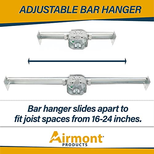 Ceiling Fan Mounting Bracket with Adjustable Bar Hanger, 1-1/2'' Deep ...