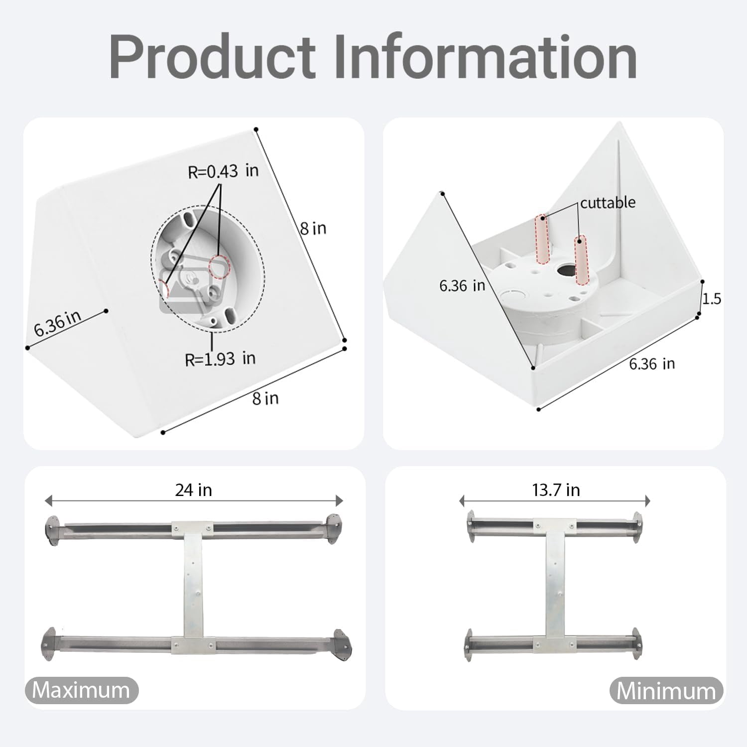 Ceiling Fan Mounting Bracket Kit, 14.5 Cubic-inches Adjustable Ceiling ...