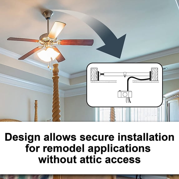 Ceiling Fan Mounting Bracket, Saf-T-Brace with Locking Teeth, 3 Teeth ...