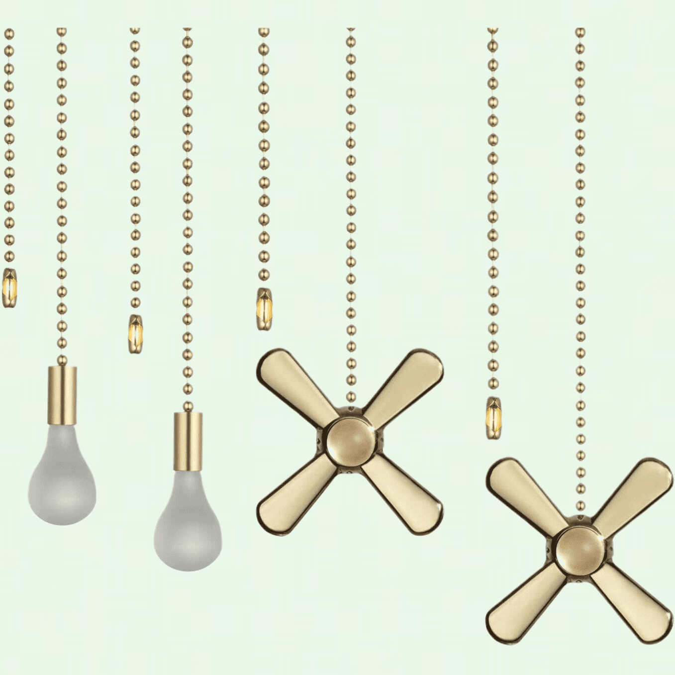Ceiling Fan Pull Chain Set - 4Pcs Beaded Ball, 12in Length - Decorative ...