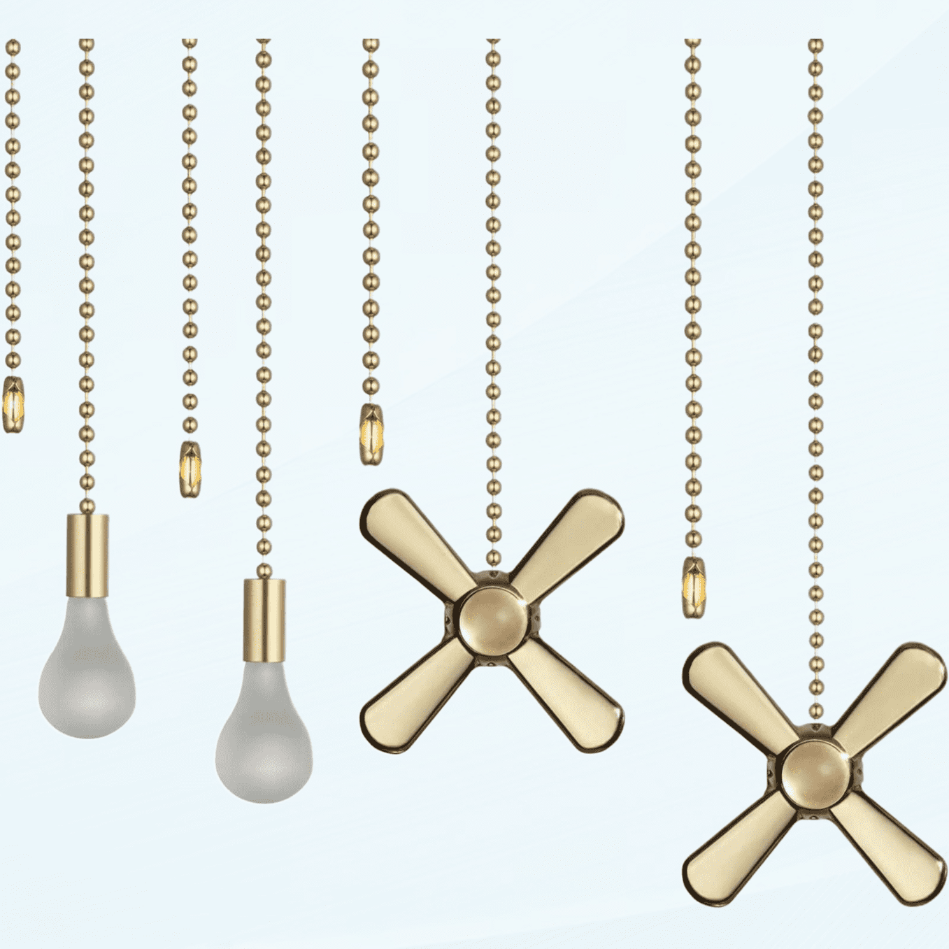 Ceiling Fan Pull Chain 4Pcs 3mm Diameter Beaded Ball 12in Fan Pulls Set ...