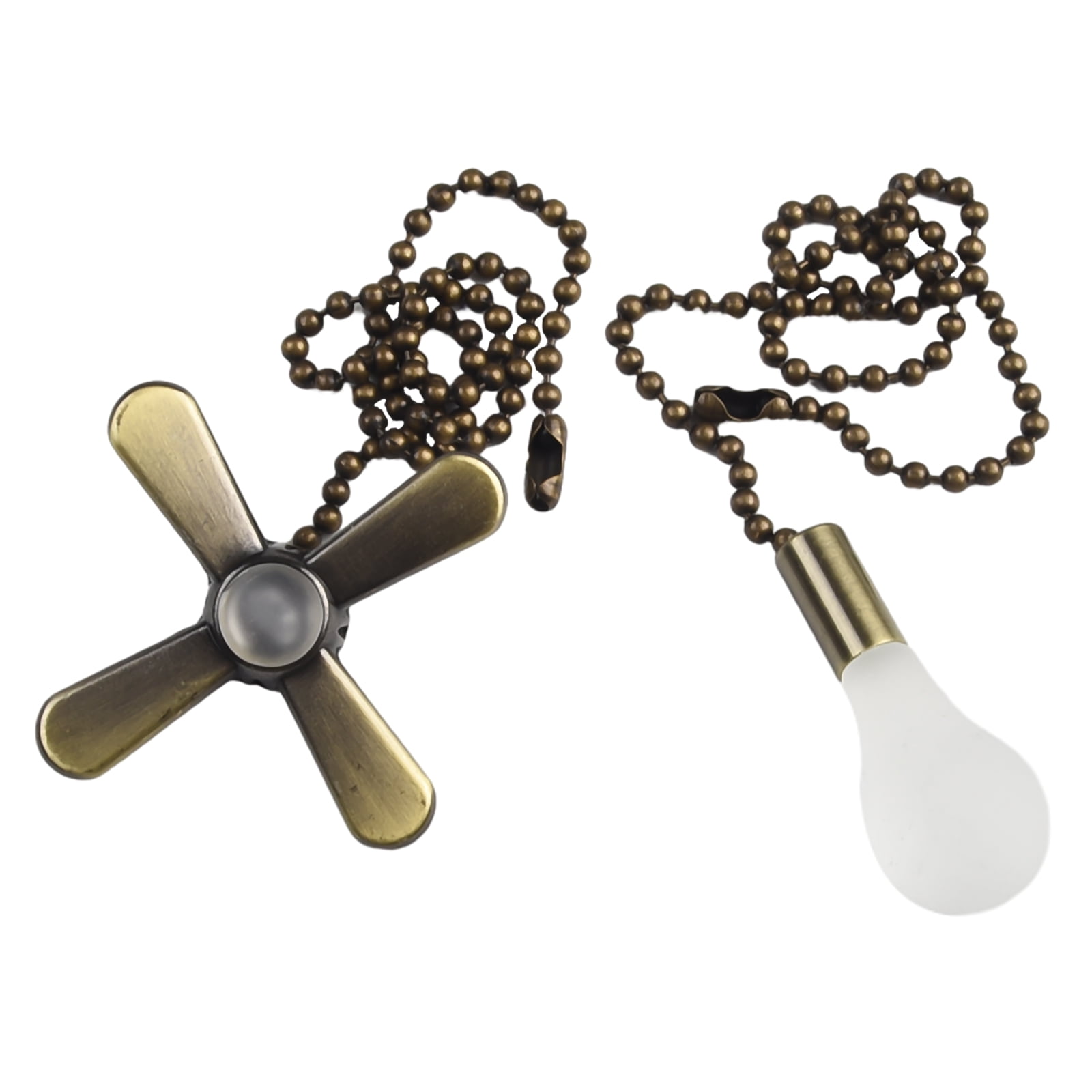Ceiling Fan Pull Chain Beaded Ball Extension Chains With Light Bulb And ...