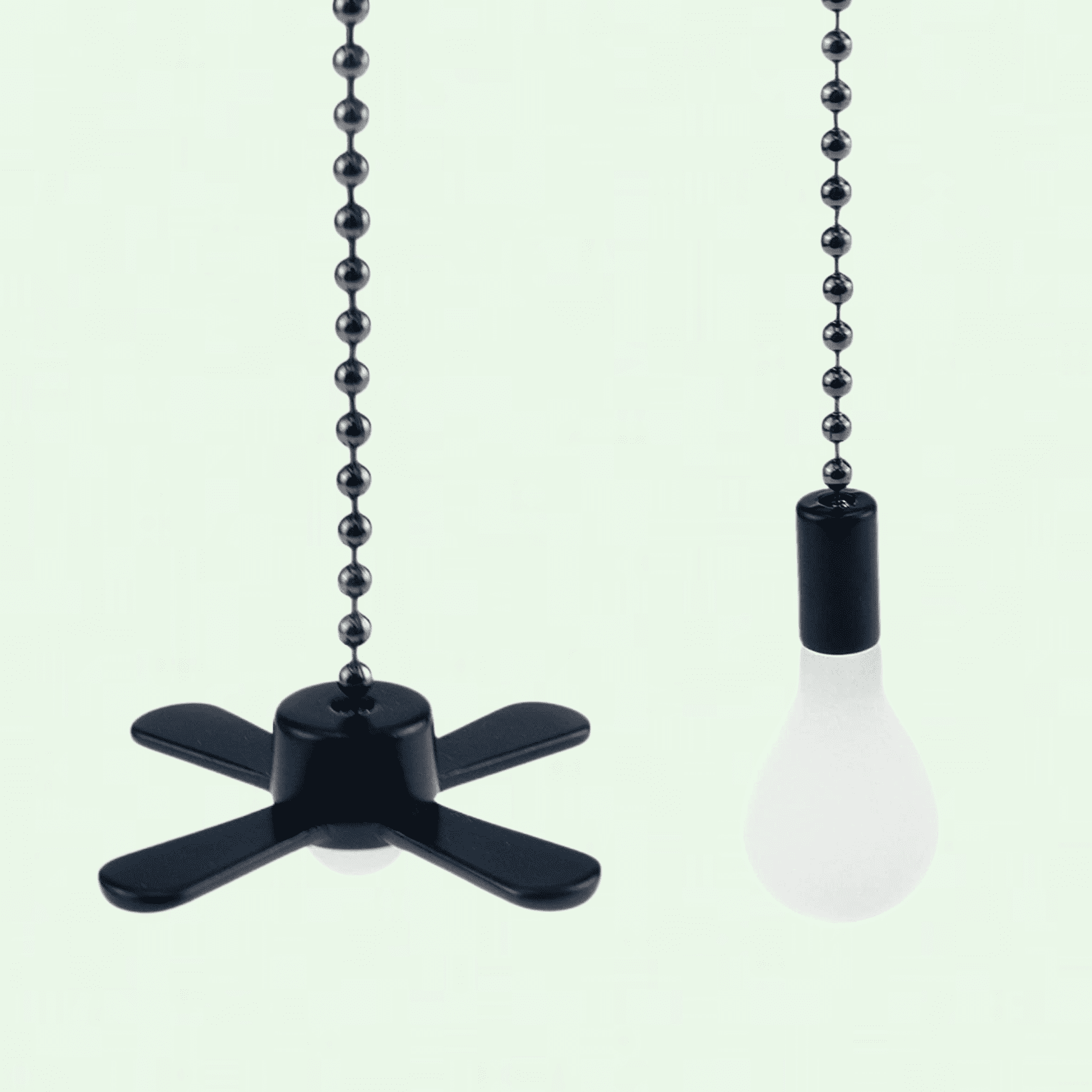 Ceiling Fan Pull Chain - Black - 12" Lamp and Fan Wire Extension Chain ...