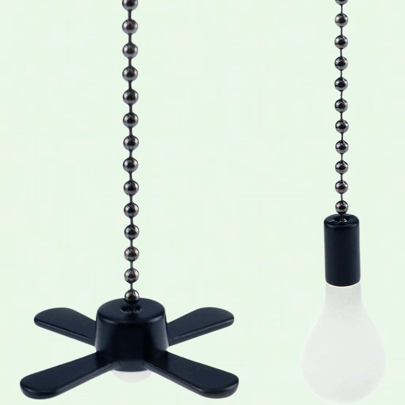 Ceiling Fan Pull Chain, Black, 1Set - Extension Chains for 12-inch ...