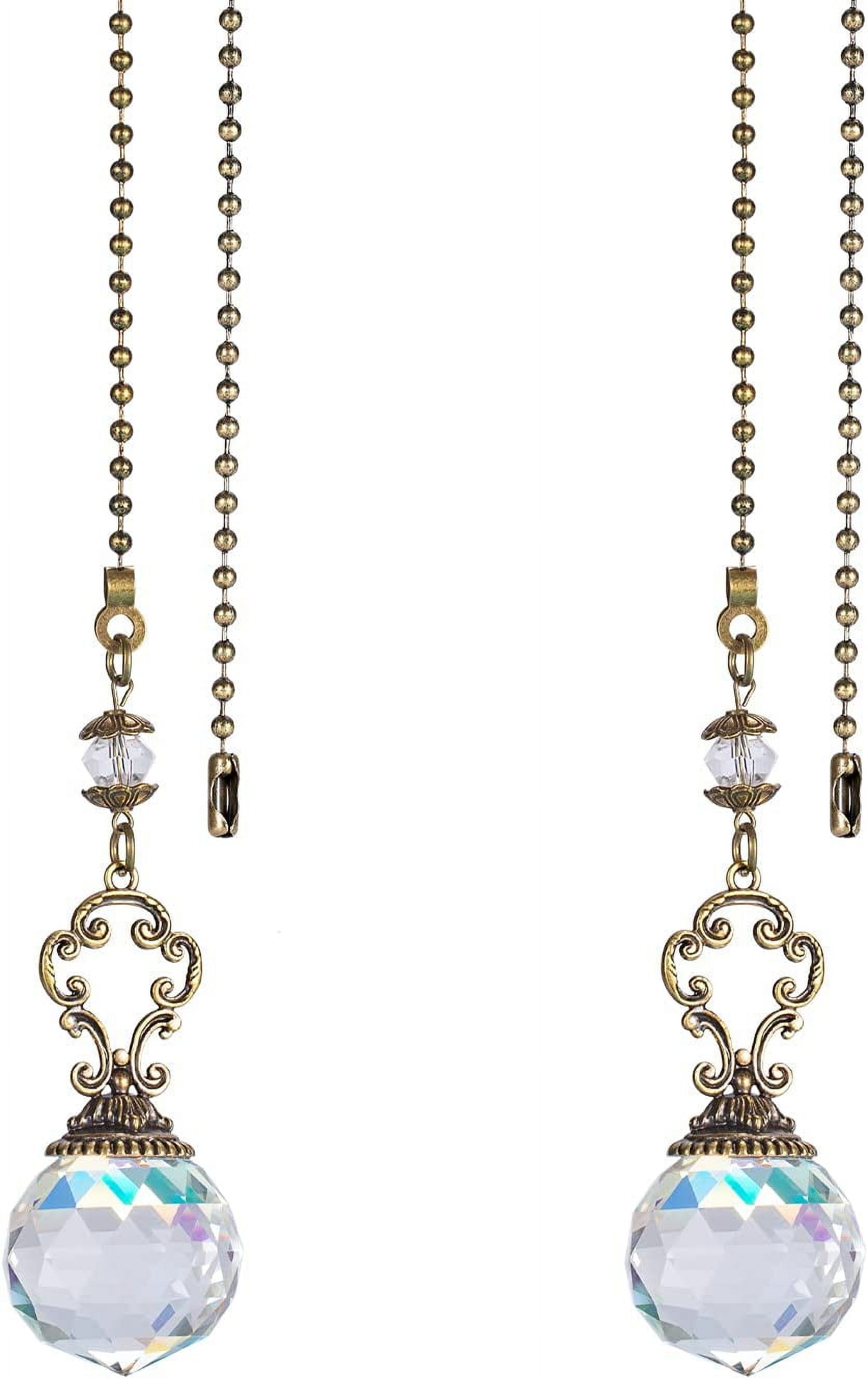 Ceiling Fan Pull Chain, Crystal Ceiling Fan Pull Decorative,Rainbow ...