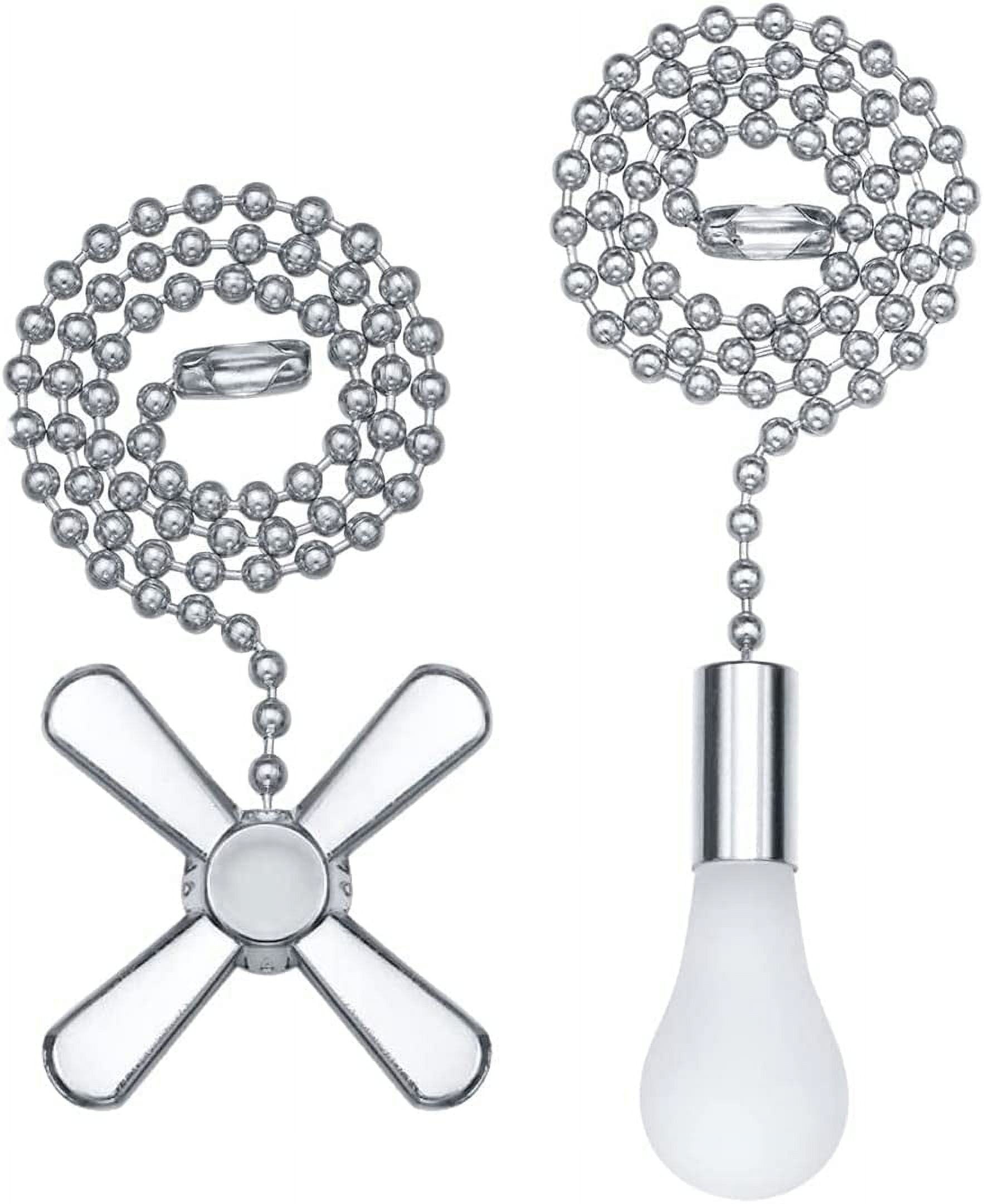 Ceiling Fan Pull Chain Extender, Decorative Frosted Glass Bulb and Fan ...