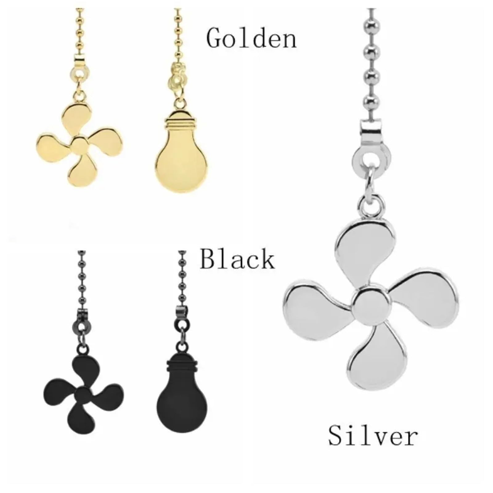 Ceiling Fan Pull Chain Extenders with Fan-Shaped Pendants, 5-Piece Set ...